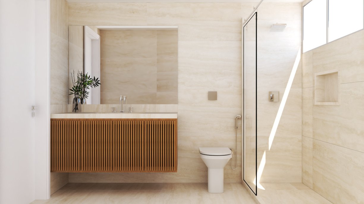 Archtrends Portobello - Banheiro Travertino - Archtrends