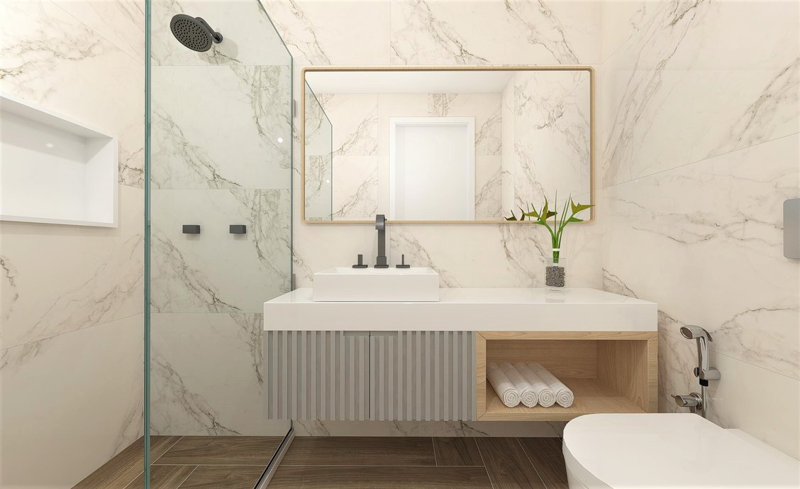 Archtrends Portobello - WC social elegante - BIANCO DI ELBA e ARAUCARIA ...